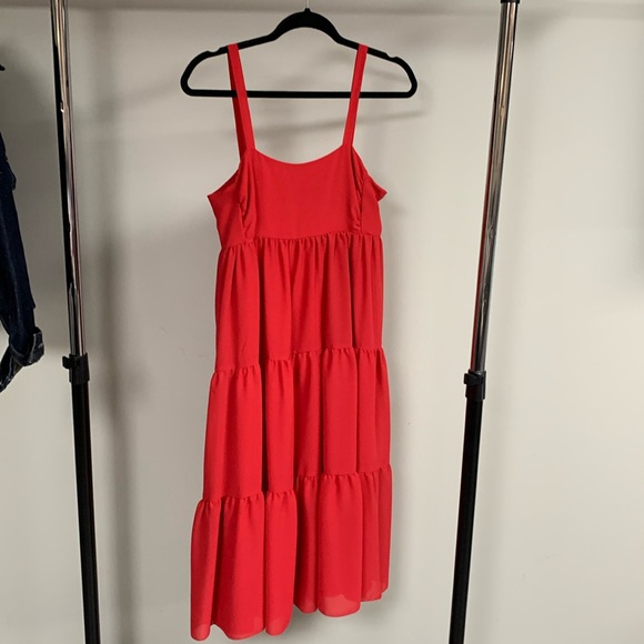 frances henaghan | Dresses | Vintage Frances Henaghan Red Tiered Dress ...